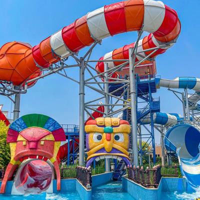 China Double Slide Color Matching Fun and Exciting Play Slide Amusement Equipment Outdoor Water Playground Water Park for sale