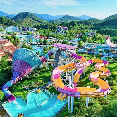 China Water Park Equipment Above Ground Fiberglass Slides Kids Water Playground Outdoor Swimming Pool Rides for sale