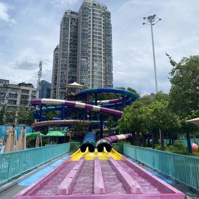 China Factory Direct Sale Large Outdoor Water Park Playground Fiberglass Rainbow Water Slides for Adults for sale