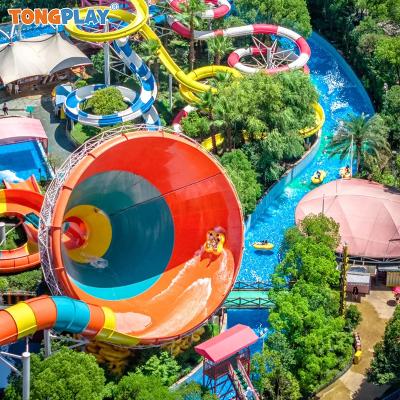 China Eco-friendly Commercial Water Slide with Surf Simulator and Wave Pool for Outdoor Entertainment for sale