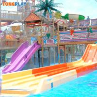 China Commercial Grade Water Park Slide with Large Swimming Pools and 12-month Warranty for sale