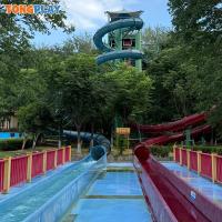 China Amusement Park Water Games Equipment Colorful Rainbow Racing Slide for Water Parks Play Equipment for sale