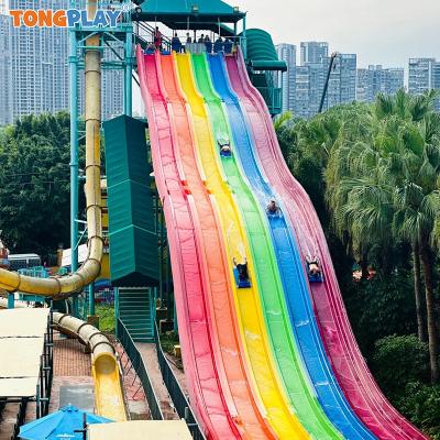 China Large Capacity Rainbow Water Slide with 18.7m × 13.4m Dimensions and 420m³ Pool Capacity for Commercial Water Parks for sale