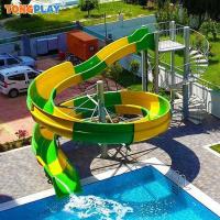 China Fiberglass Steel Spiral Water Slide with Max Capacity >500kg and Customized Color for Water Parks for sale