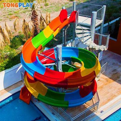 China Fiberglass Steel Spiral Water Slide with Max Capacity >500kg and Customized Color for Water Parks for sale