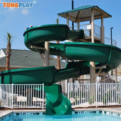 China Commercial Outdoor Resort Swimming Pool Slide Fiberglass Hotel Pool Slide for Children and Adults for sale