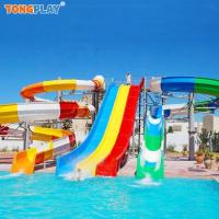 China Customized Color Fiberglass Spiral Water Slide with Max Capacity >500kg and Allowable Passenger >8 for Water Parks for sale
