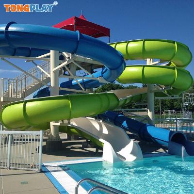 China Water Aquatic Amusement Park Outdoor Kids Swimming Pool Supplies Rides Fiberglass Slide for sale