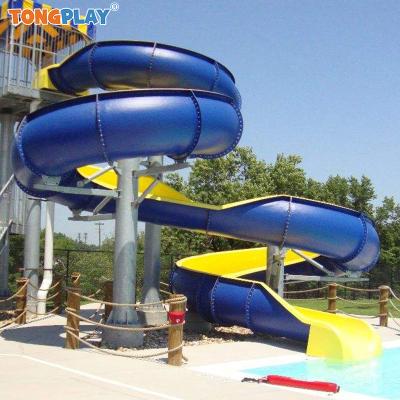 China Commercial Fiberglass Spiral Water Slide with Max Capacity >500kg Customized Color Eco-friendly Aqua Park Slide for sale