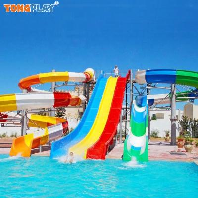 China Outdoor Swimming Pool Accessories Commercial Fiberglass Water Park Equipment Customized Adults Pool Slides for Sale for sale