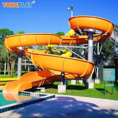 China Water Park Fiberglass Slides and Large Pool Spiral Water Slide Equipment for sale