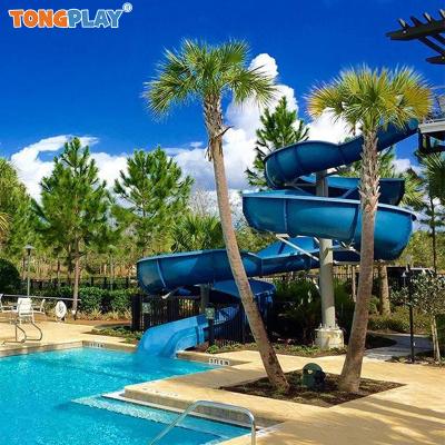 China Fiberglass Steel Metal Spiral Water Slide with Max Capacity >500kg and Customized Color for Water Parks for sale