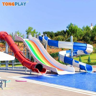 China Water Fun Sports Amusement Park Kids Playground Equipment Tube Fiberglass Slide for sale