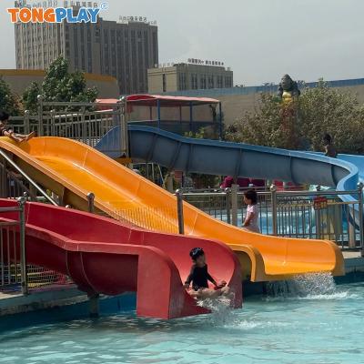 China Aqua Park Equipment Kids Outdoor Public Water Playing Area Rides Fiberglass Pool Slide Family Wide Slide for sale