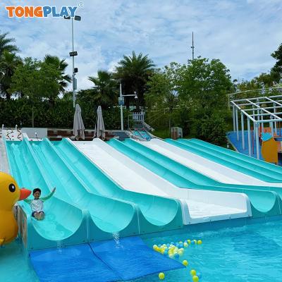 China Blue Children Residential Outdoor Playground Equipment Giant Water Slide with Fiberglass Metal Construction for sale