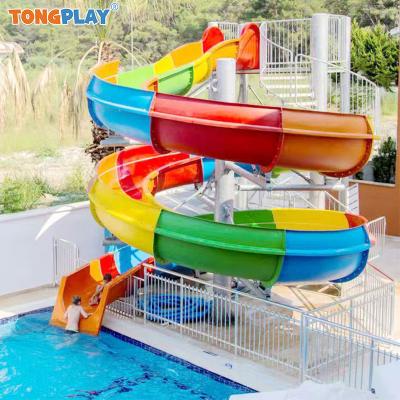 China Commercial Water Amusement Equipment Aqua Play Theme Park Design Fiberglass Swimming Pool Slides for Children and Adults for sale
