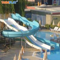 China Outdoor Steel Water Slide for Resort Swimming Pool Tube Fiberglass and Open Curve Slide for sale