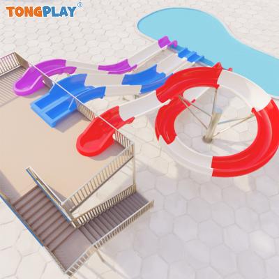 China High Quality Customized Fiberglass Water Slides for Kids Water Play Equipment Swimming Pools Water Park Design for sale
