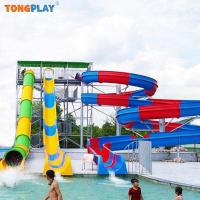 China Custom Large Fiberglass Water Slide for Aqua Park Resort Indoor Outdoor Amusement Park Equipment Design for sale