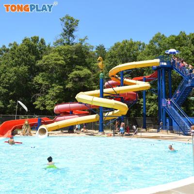 China Commercial Fiberglass Spiral Slide Double Combination Children Underground Swimming Pool Equipment Use of Water Park for sale