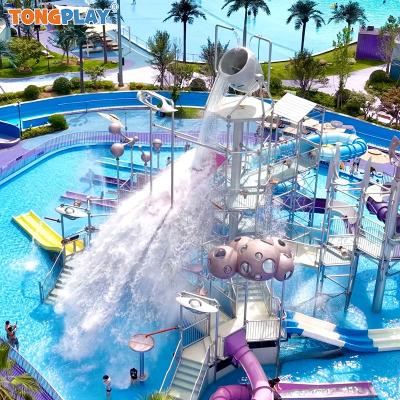 China Eco-friendly Fiberglass Steel Metal Water Slide for Aqua Parks with Customized Sizes for sale
