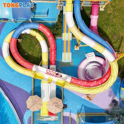 China Fiberglass Steel Metal Spiral Water Slide for Eco-friendly Customized Sizes in Water Parks for sale