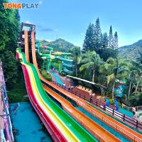 China High Speed 6-lane Fiberglass & Steel Water Slide for Outdoor Aqua Parks for sale