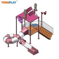China Fiberglass Construction Water Slide for Aqua Parks with Customized Sizes and Eco-Friendly Design for sale