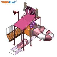 China Eco-friendly Fiberglass Water Slide with Customized Sizes and High Capacity for Aqua Parks for sale