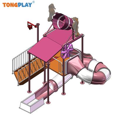 China Eco-friendly Fiberglass Water Slide with Customized Sizes and High Capacity for Aqua Parks for sale