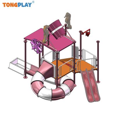 China Outdoor Playground Equipment Children Pool Fiberglass Water Slide for sale