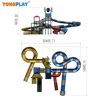 China Water Park Slides Outdoor Residential Home Use Fiberglass Material for Kids and Adults for sale