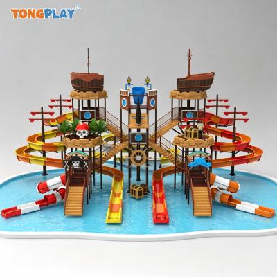 China Water park fun entertainment equipment that makes people happy double raft slide for sale