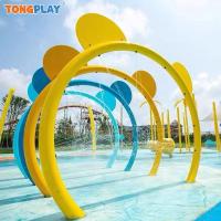 China Commercial Aqua Loop Amusement Aqua Park Spray Tunnel Inground Splash Park Features Interactive Kids Water Play Equipment for sale
