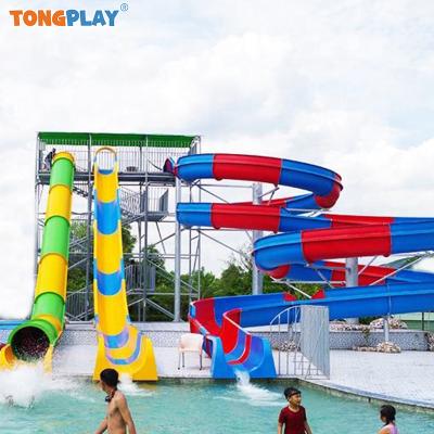 China Fiberglass Construction Water Slide with Customized Sizes and Eco-friendly Design for Aqua Parks for sale