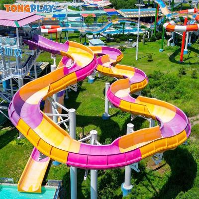 China Water Park Kids Play Area Swimming Pool Equipment Custom Fiberglass Slide for sale
