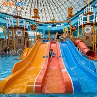 China Amusement Park Water Park Equipment Playground Commercial Fiberglass Swimming Pool Rainbow Water Slide for sale