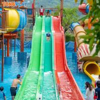 China Fiberglass Water Slide Theme Amusement Park Play Equipment Big Pool Slide Design for Adults and Children for sale