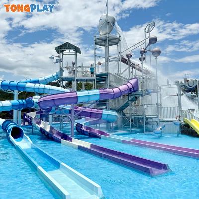 China Fiberglass Construction Water Slide with Customized Sizes and Eco-friendly Design for Aqua Park for sale