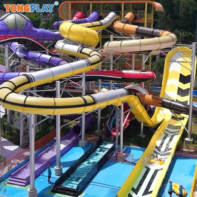 China Hot Selling Factory Direct Attraction Park Equipment Fiberglass Water Slide Swimming Pool Slide for Rsort Hotel for sale