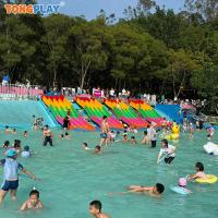 China Adult Outdoor Water Slides From China Factory Multiple Aquatic Straight Slides for Water Parks-Fiberglass Plastic Design for sale