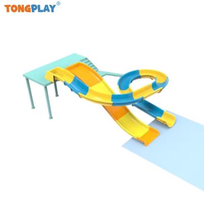 China Outdoor Playground Pool Slide for Kids Water Play Equipment Mini Slide Fiberglass Water Slide for Resort Hotel and Pool for sale