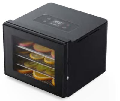 China Black Four Tier 1100W Electric Food Dehydrator With Transparent Door for sale