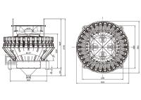 China 32 Heads Nut Mixing 4P/M 1400mm Combination Weigher for sale