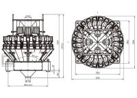 China 24 Heads 1100mm Multiweigh Systems For Coffee Bean for sale