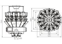 China Snack Food 8A 1220mm 10 Head Multihead Weigher for sale