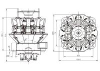 China Snacks 2.5L Hopper 300g 10 Head Multihead Weigher for sale
