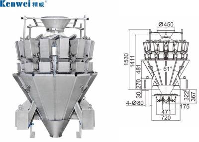 China 14 Head Pasta Multihead Weigher Machine With 7
