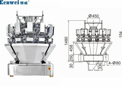China 180P/M 18 Head Multihead Weigher With Step Motor Driving System for sale