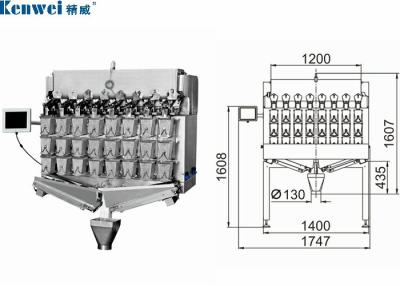 China Three Layers Screw Feeding Multihead Weighing Machine 60P/M for sale
